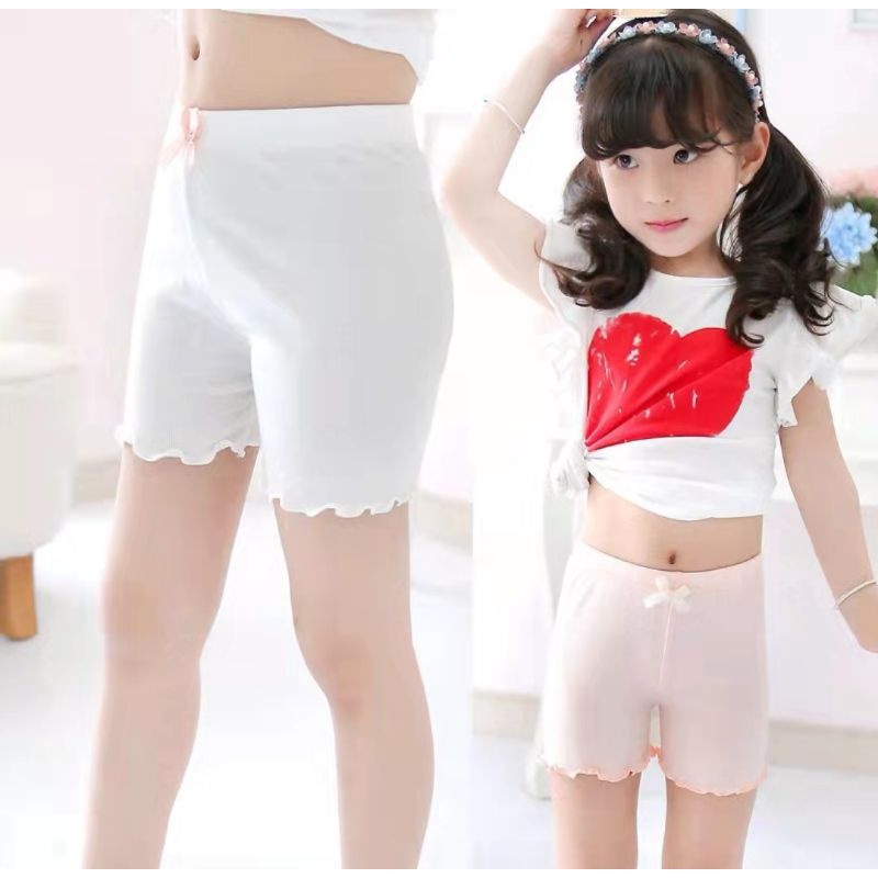 [READY STOCK] Girls Safety Inner Pants Modal Legging Kid Safety Pants ...