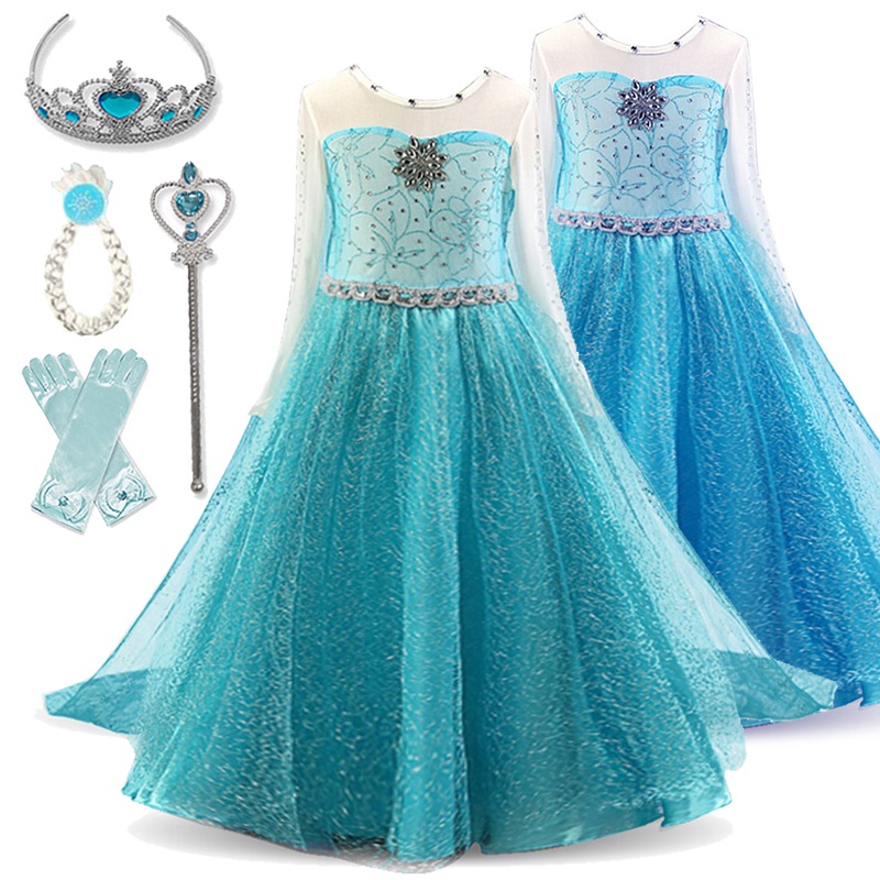 WFRV Girls Anna Elsa Cosplay Custome Frozen Princess Elsa Dress for ...