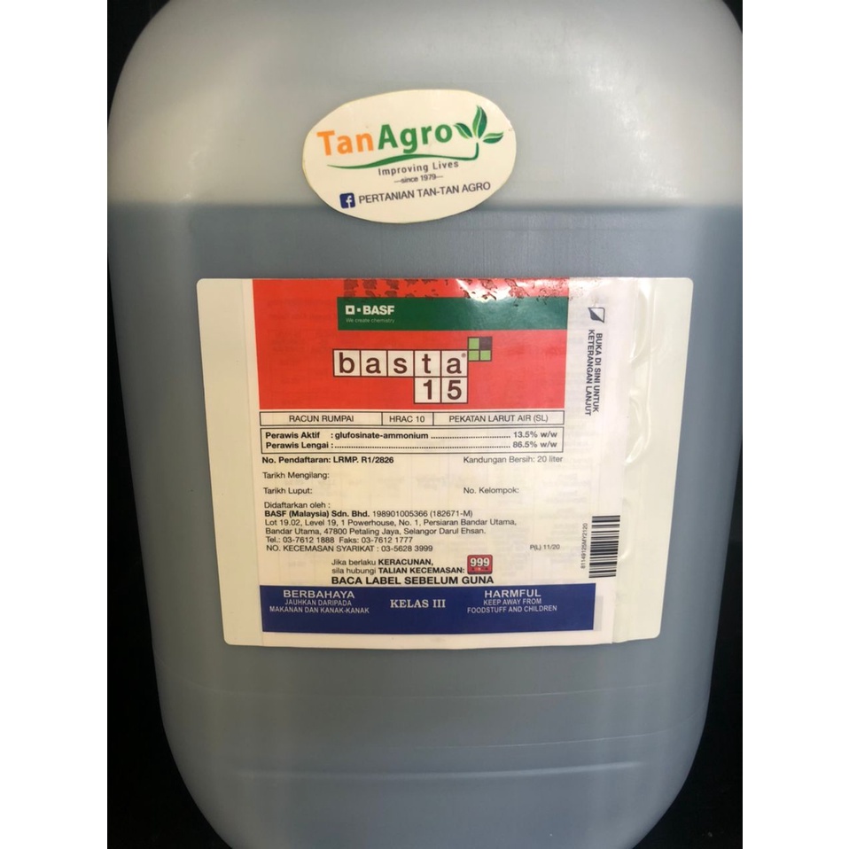 👉🏻ORIGINAL👈🏻 Herbicide BASF Basta (A.i Glufosinate-ammonium 13.5%) 20L / Basta 20L + Amino ...