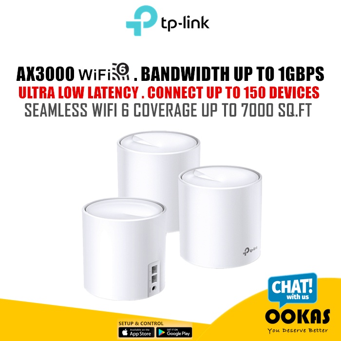TP-Link Deco X60 AX3000 WiFi 6 Mesh WiFi Router, Whole Home Wireless AX ...