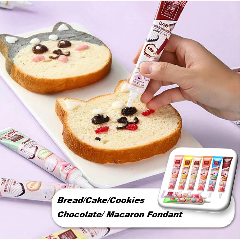 8 Flavors Edible Chocolate Writing Pen Cookies Cake Chocolate Macaron ...