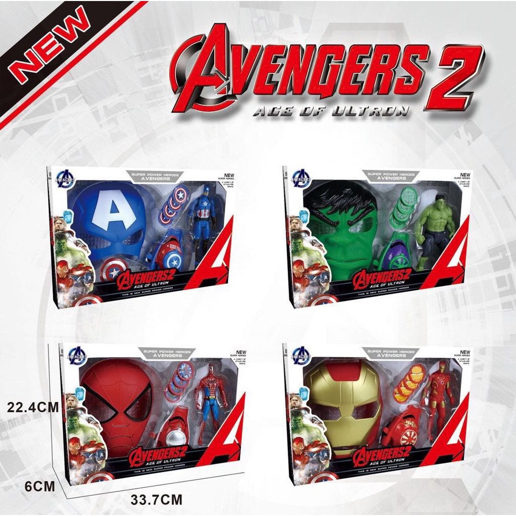 Kids Avenger Character Superhero Toys Set Mask Topeng Set Mainan ...