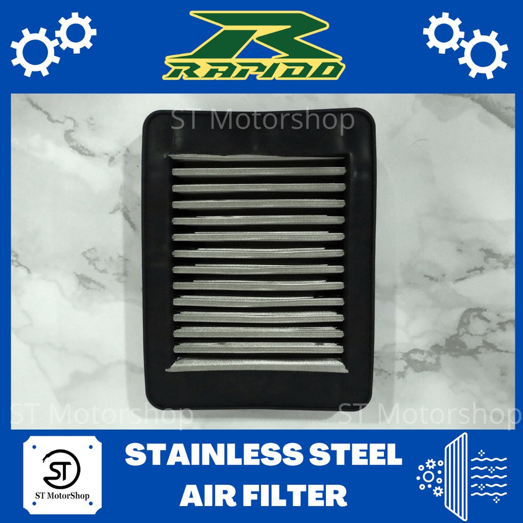 RAPIDO AIR FILTER RACING STAINLESS STEEL FOR Y15ZR/R15/R25/NVX155/NMAX ...