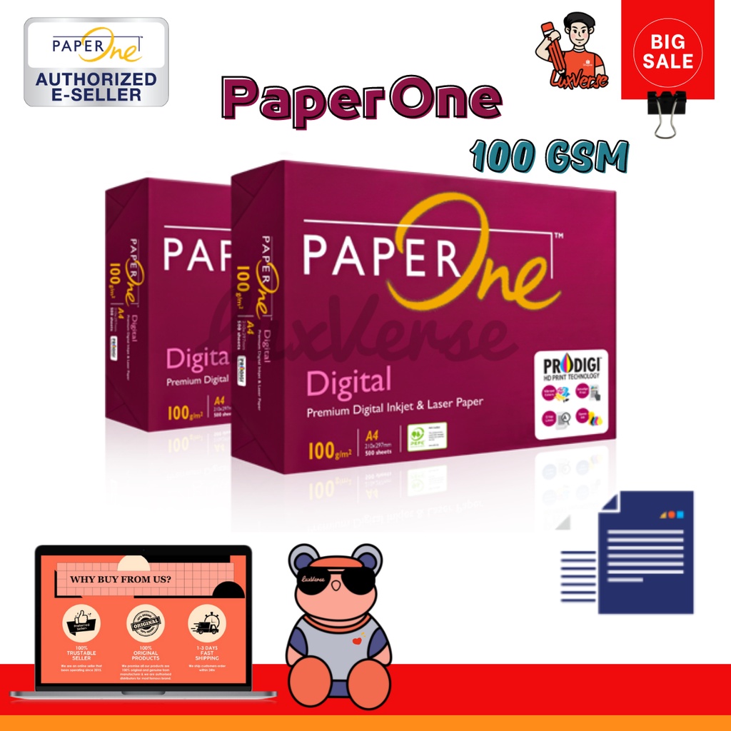PaperOne Digital Paper 100gsm 500sht/ream🔥ReadyStock🔥 | Shopee Malaysia