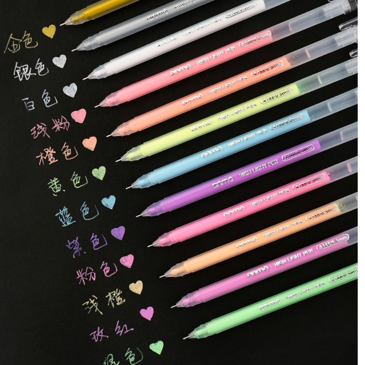 12 warna kapur air berkilat tinggi 0.5mm kadbod hitam diy pertumbuhan ...