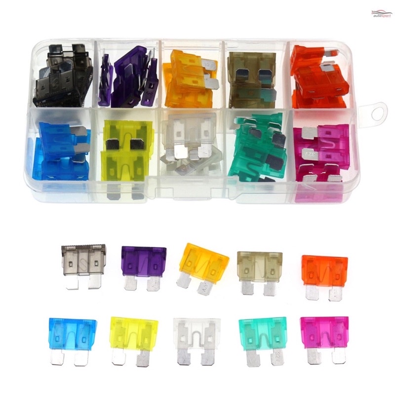 50Pcs Car Fuse Set Medium Size Standard Blade Fuse with Box 3A-35A ...