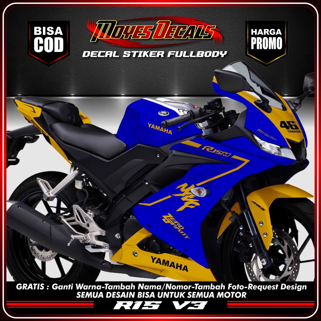 Decal Motorcycle R15 V3 Fullbody Sticker Yamaha R15 V3 Fullbody Decal ...