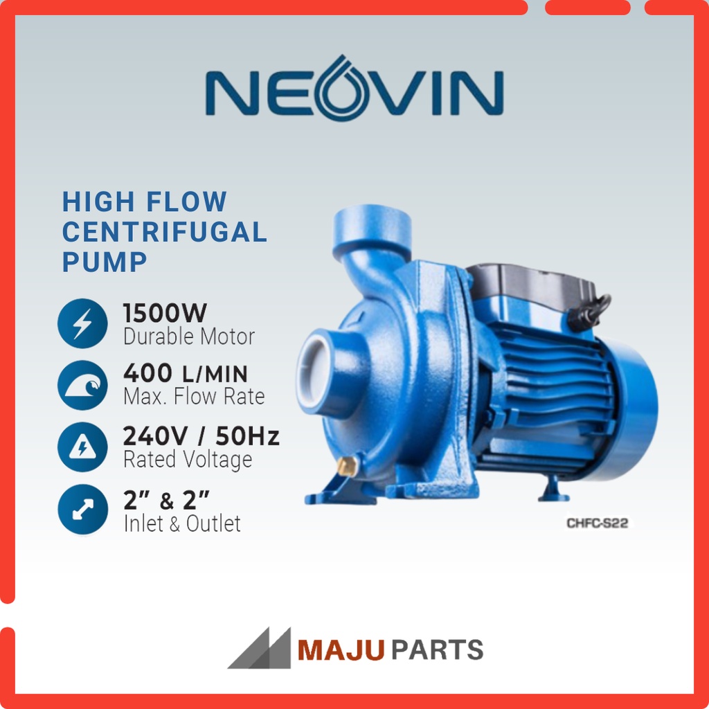 Neovin 2HP 1500W CHFC-S22 High Flow Centrifugal Water Pump Pam Air ...
