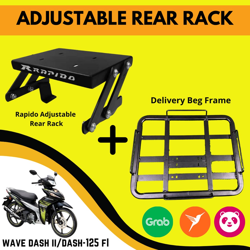 [READY STOCK] WAVE DASH II/125 FI RAPIDO ADJUSTABLE REAR RACK/DELIVERY ...