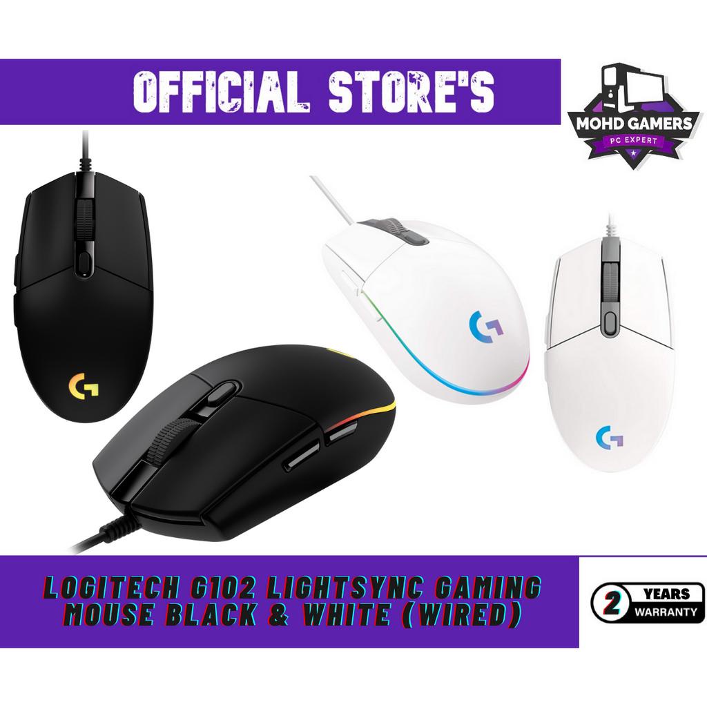 LOGITECH G102 LIGHTSYNC GAMING MOUSE BLACK & WHITE (WIRED) | Shopee ...