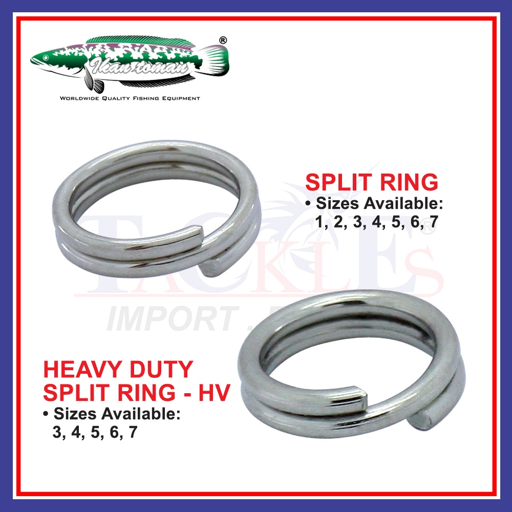 (20'S) Ikan Toman Split Ring Heavy Duty Split Ring Fishing Lure Hook ...