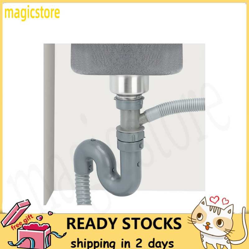 Magicstore Bathroom Draining Sink Set Single Anti-Odor Tube Pipe Basin ...