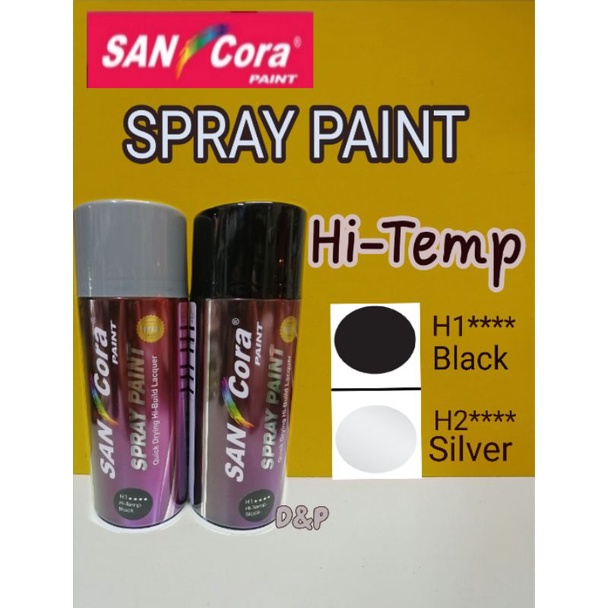 Sancora Spray Paint Hi-Temp Black/Hi-Temp Silver 400ml | Shopee Malaysia