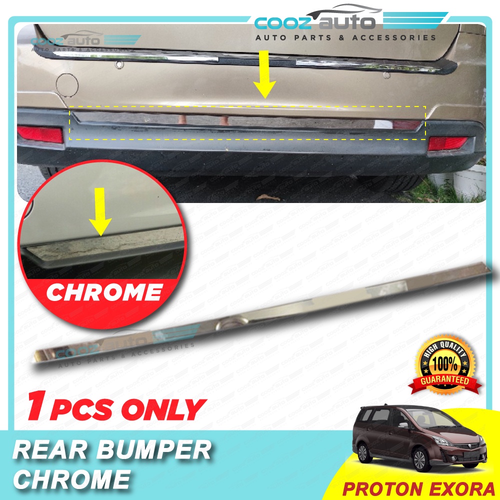 Proton Exora Stainless Steel Rear Bumper Trim Cover Chrome | Shopee ...