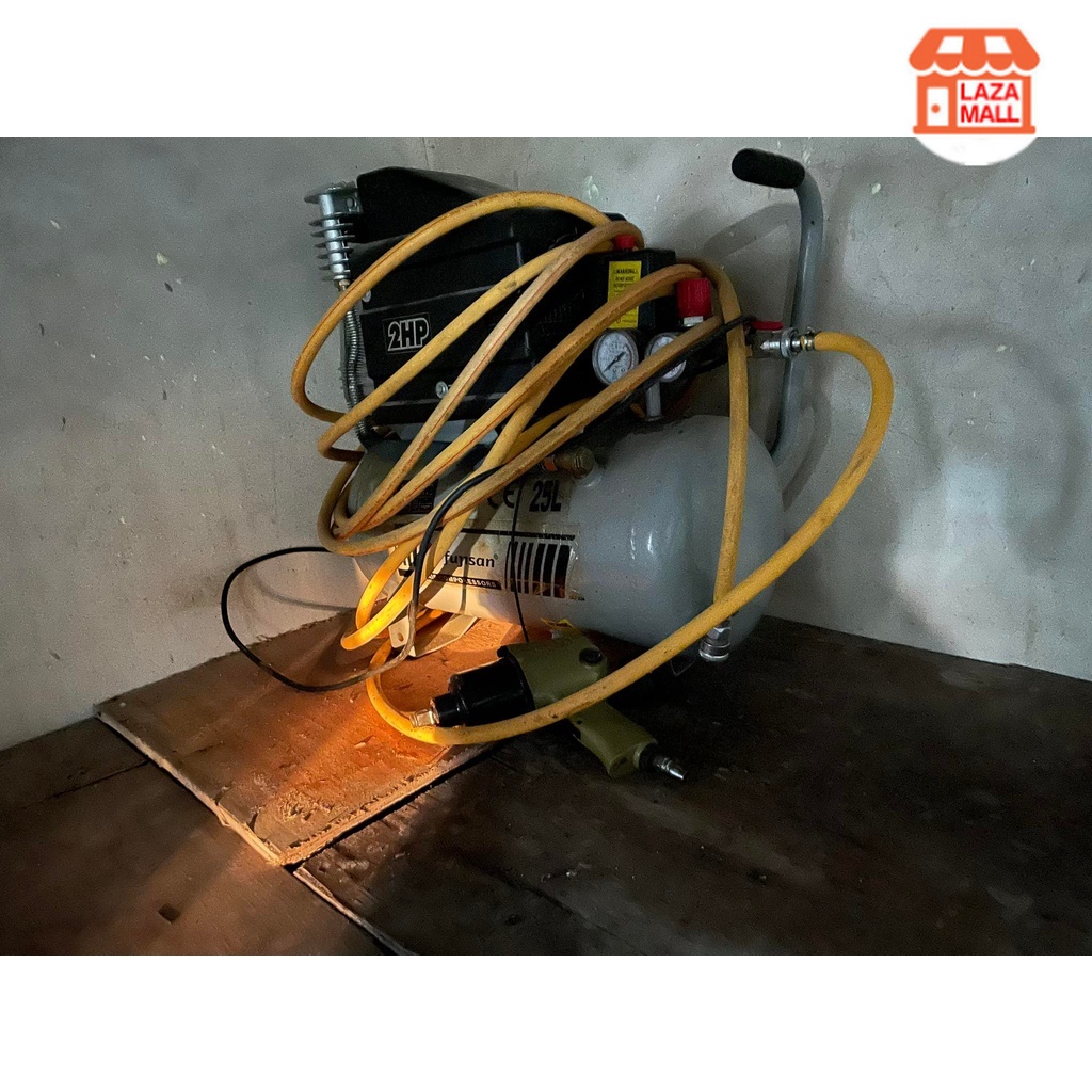 AIR COMPRESSOR DIRECT DRIVE MACHINE FUJISAN SECOND HAND 25L WITH HOSE ...