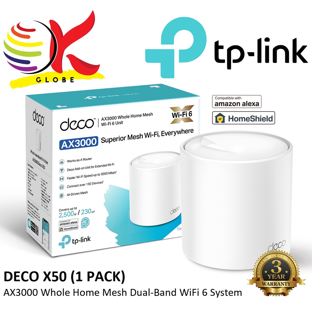 TP-LINK DECO X50 / DECO X50-4G / DECO X50-5G AX3000 DUAL-BAND WHOLE HOME MESH WI-FI 6 SYSTEM - 1 ...