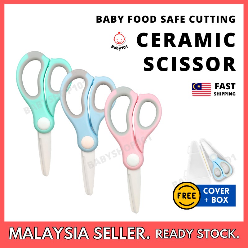 【Baby101】Baby Ceramic / Stainless Steel Food Safe Cutting Scissors ...