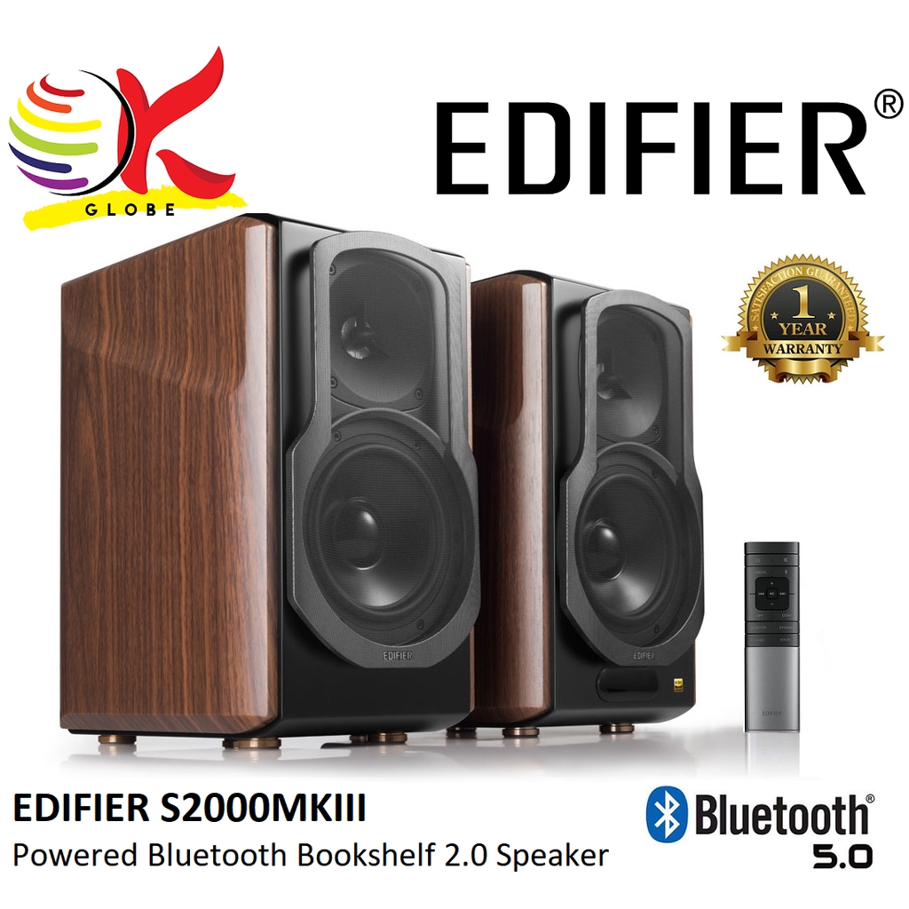 EDIFIER S2000 MKIII 2.0 HI-RES ACTIVE POWERED BLUETOOTH BOOKSHELF 2.0 SPEAKER WITH IR REMOTE ...