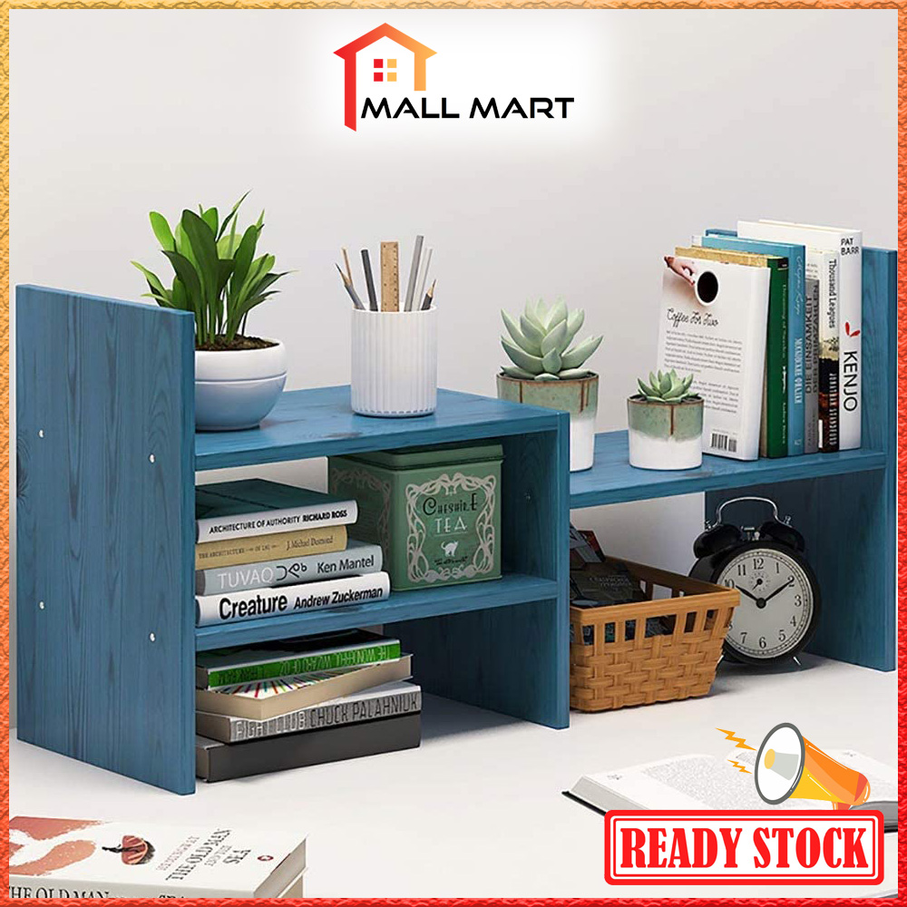 MallMart Sturdy Wooden Table Top Book Rack Book Shelf Table Organizer ...