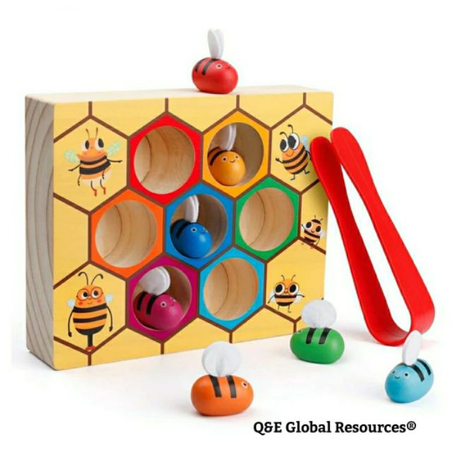 [READY STOCK 🇲🇾] - Montessori Wooden Beehive Matching & Sorting Bees ...