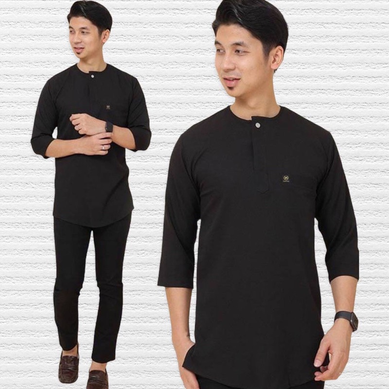 Kurta Adam . Kurta Teluk Belanga Lengan Tiga Suku . Kurta Moden Slimfit ...