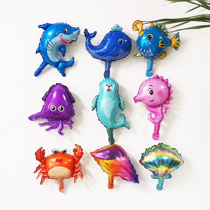 New Mini Ocean Balloon Combination Cartoon Shark Lantern Fish Seahorse ...