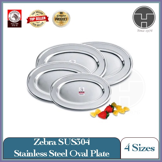 [TeoHin] Zebra SUS304 Oval Plate, Steaming Plate Stainless Steel ...
