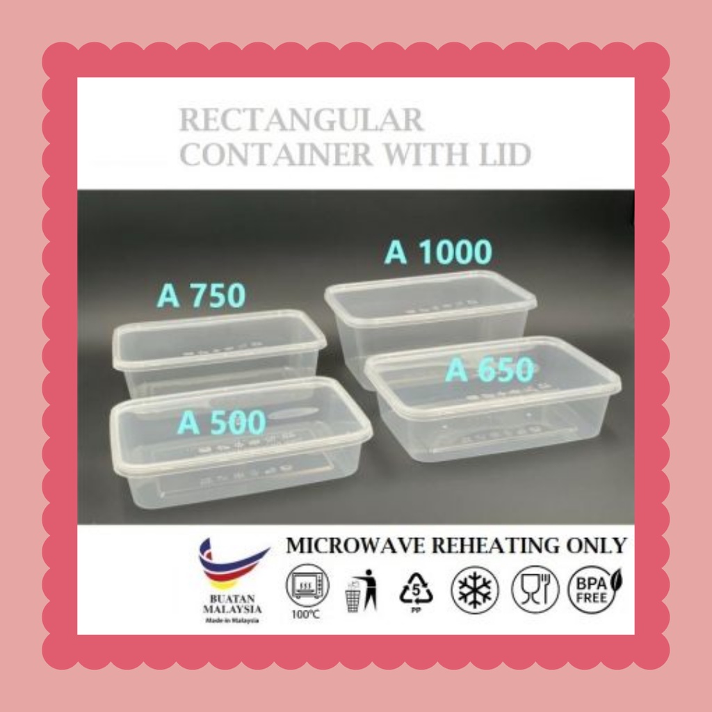 【Fast Delivery】 Microwave Reheating Plastic Rectangular Food Container ...