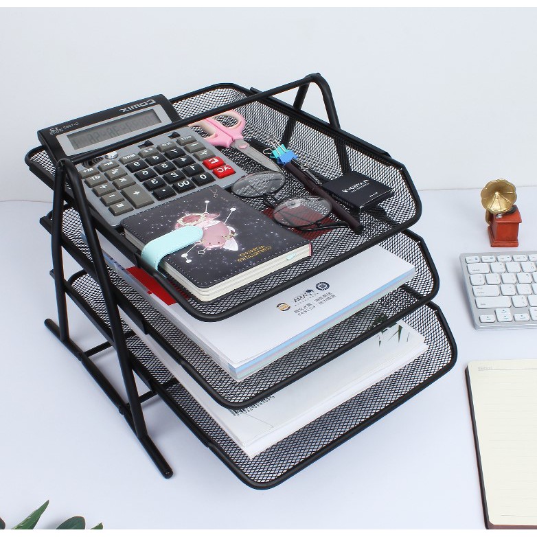 2 3 4 Tier Document Tray Wire Tray Student Office Metal Pull out ...