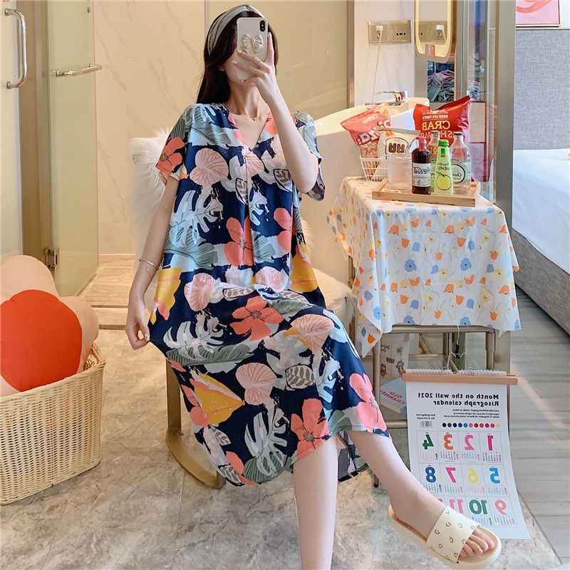 🎁41 colors🎁Bee's baju tidur wanita plus size sexy Night dress Satin ...