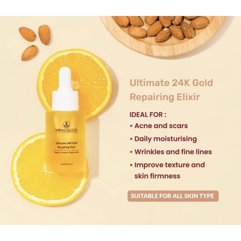 Serum Miraculous Ultimate 24K Gold Repairing Elixir Face Serum 10ml ...