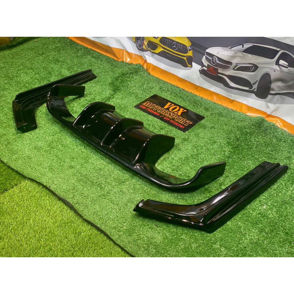 1 bmw f30 AN m3 rear bumper diffuser quad gloss black pp Abs material ...