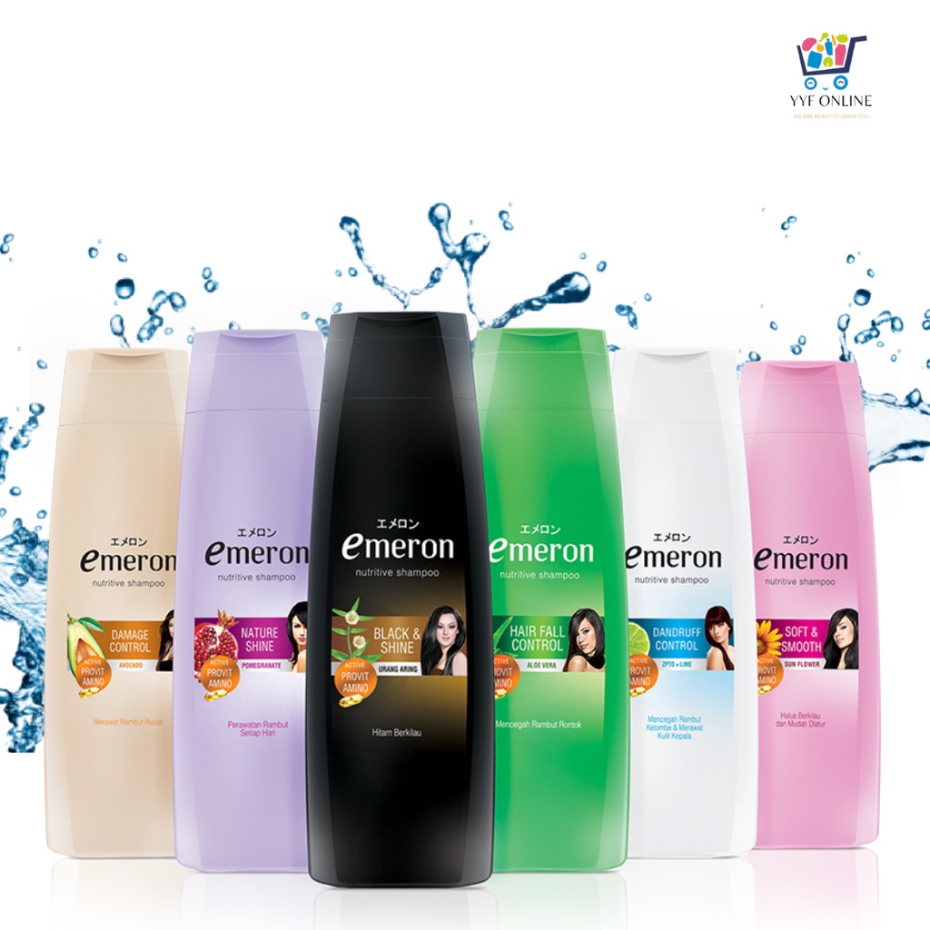 Emeron Shampoo Anti-Dandruff / Black Shine / Soft Smooth / Hair Fall ...