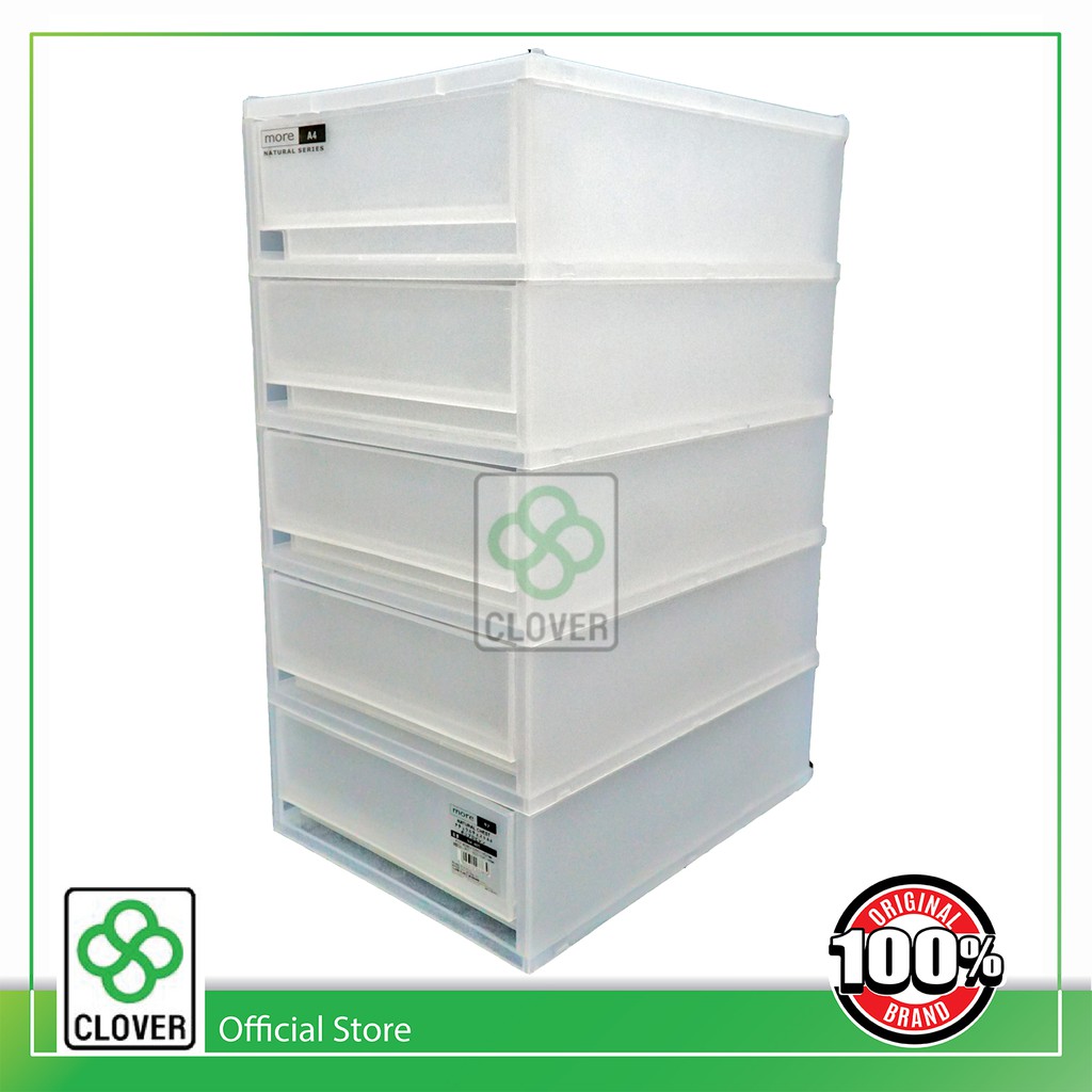 CLOVER 5 Tiers A4 Desktop Drawer Organiser - More Natural NA-405 (1 ...