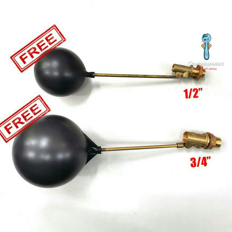 One Set Brass Float Valve and Poly Ball | 15mm 20mm Pelampung Air Set ...