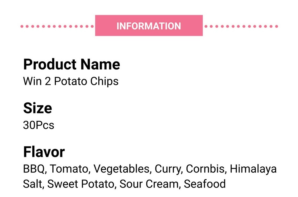 WIN2 Win Win Potato Crisp / Potato Chips / Cracker / Kraker 30PKTS ...