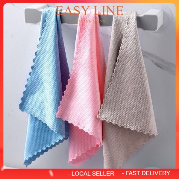 💥POST EMCO💥 Fish scale rag Wipe Glass Rags Kitchen Cleaning Towel ...