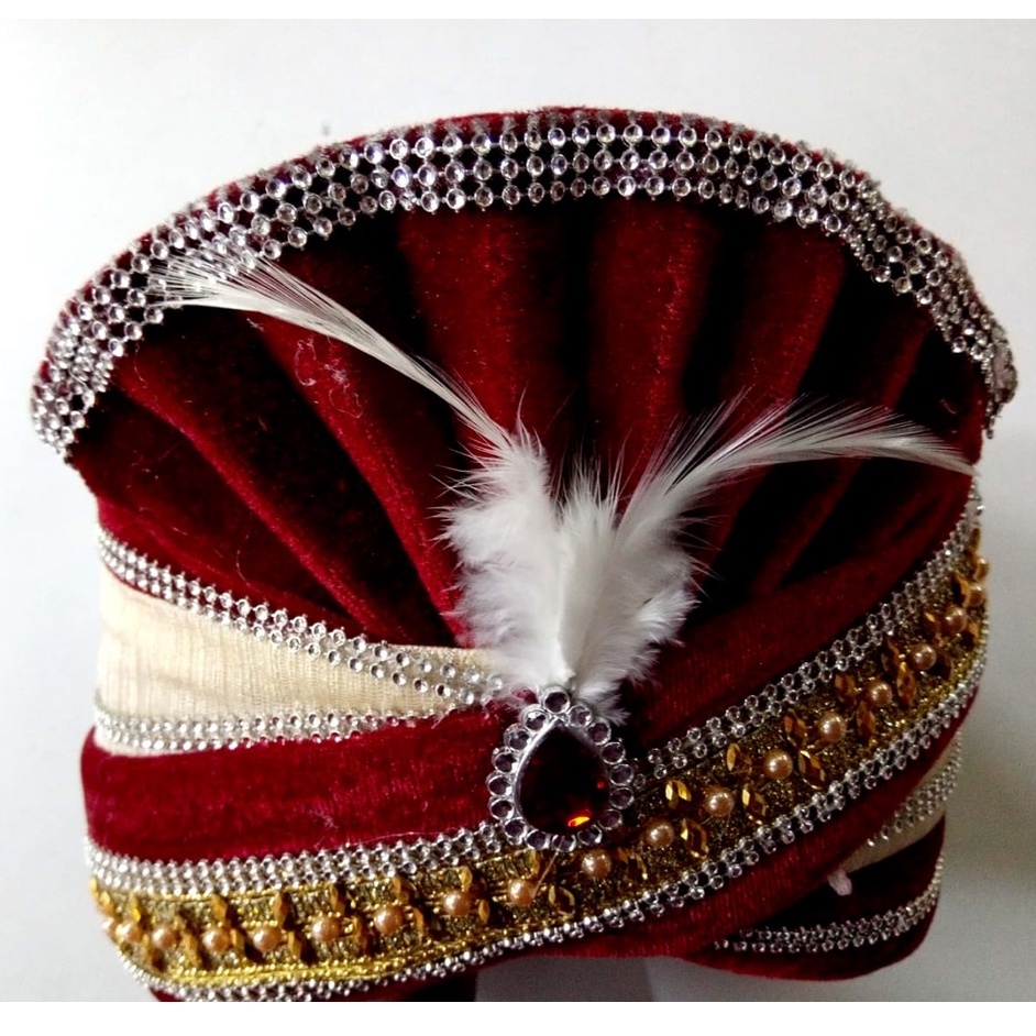 Thalapa / Embellished Art Velvet Turban ( Big Wedding Thalapa / Swamy ...