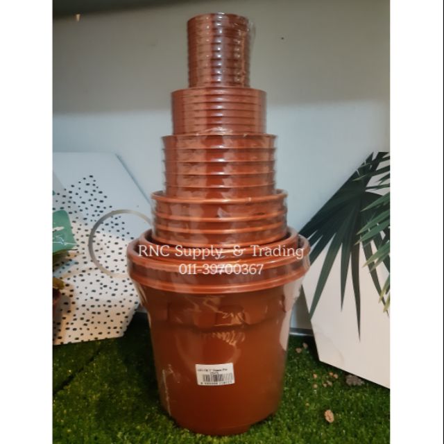 🌹15 in 1🔥 PASU BUNGA PLASTIK COKLAT TEBAL TAHAN LASAK PELBAGAI SIZE ...