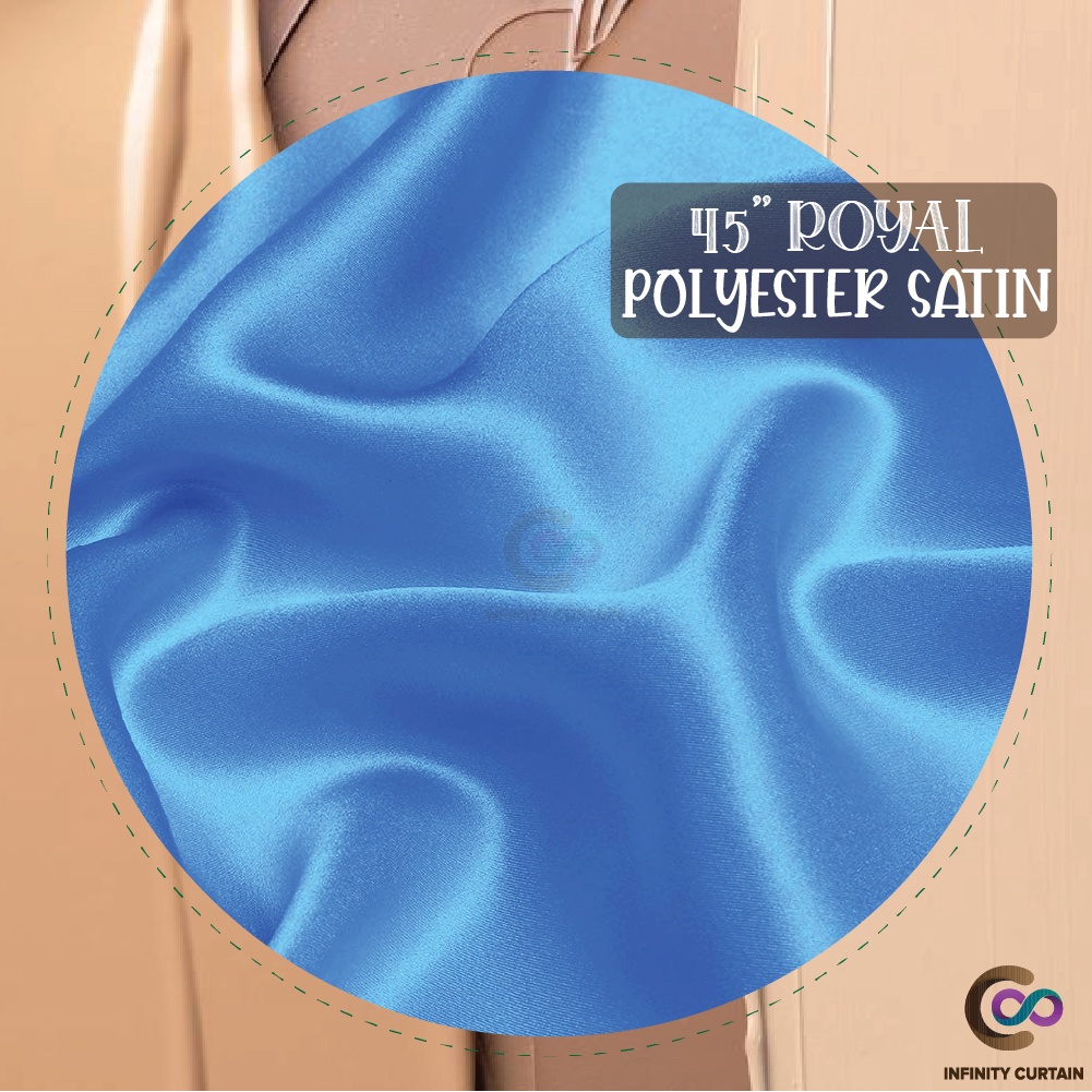 45'' Kain Polyester Satin Royal Fabric Buatan Malaysia (Width 45 ...