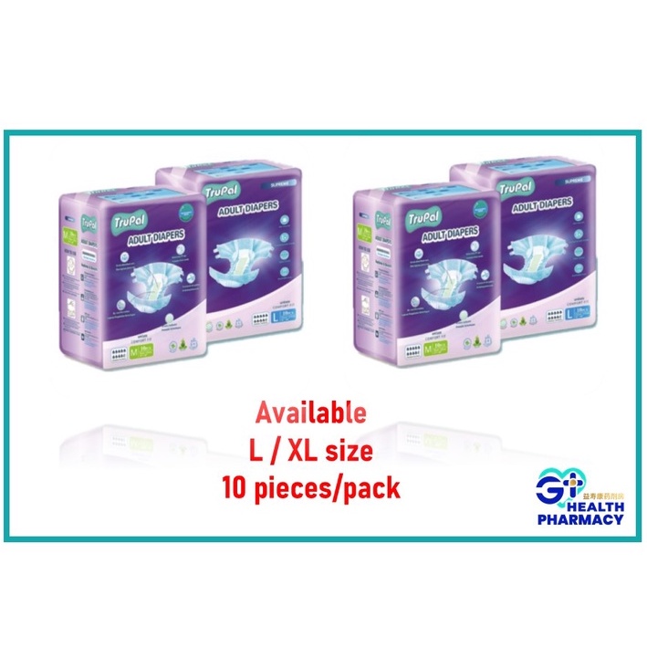[Ready Stock] Trupal Supreme Adult Diapers 10pcs ( M / L ) | Shopee ...