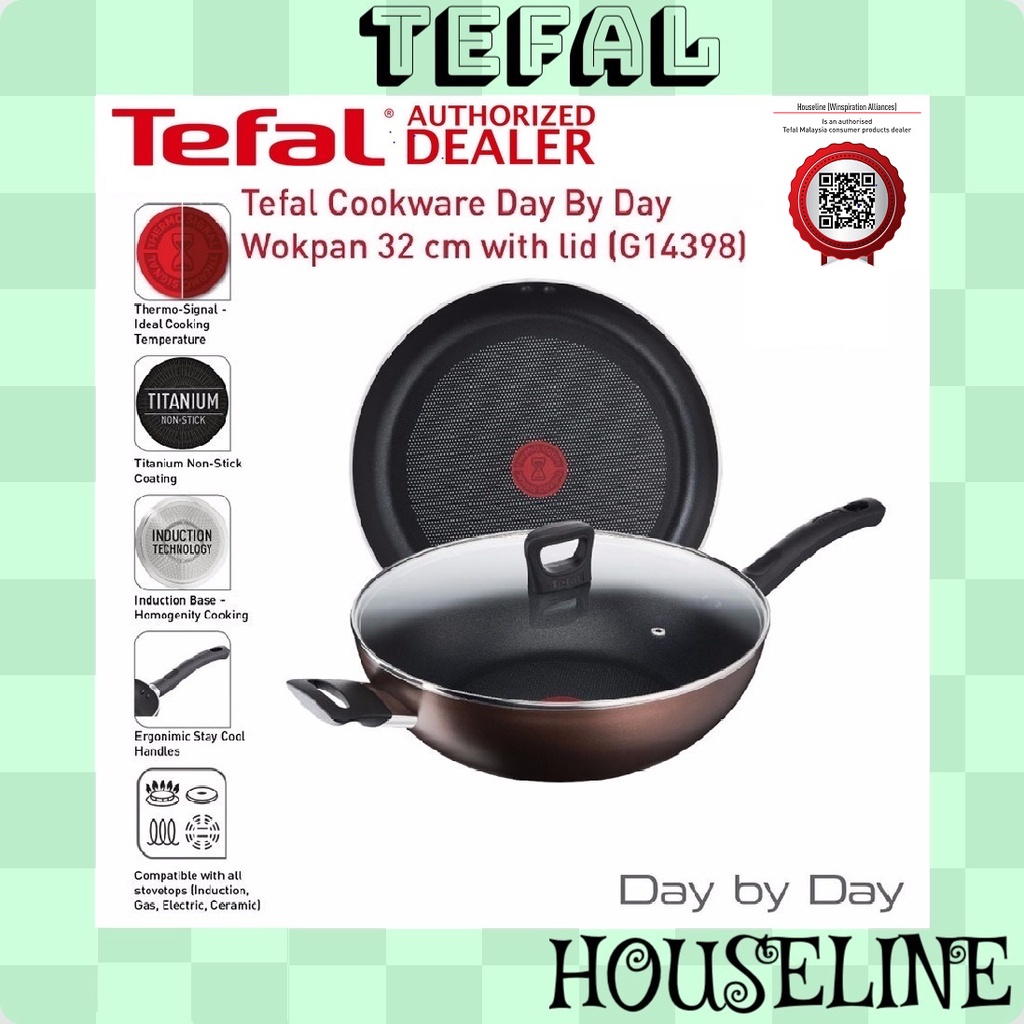 (5.5 SALES!!) Tefal Cookware Day By Day Wokpan 32cm W/Lid (G14398) | Shopee Malaysia