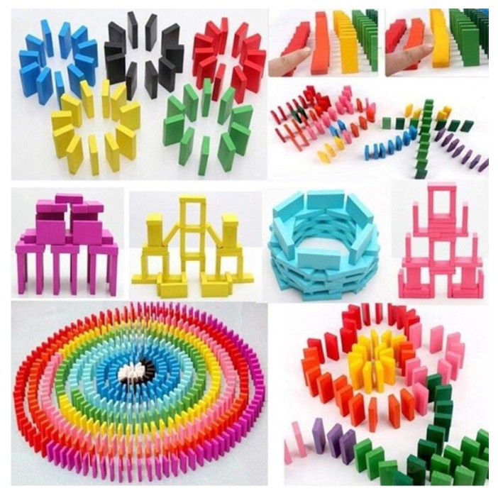 MAINAN BUDAK WOODEN BLOCK 120Pcs Wooden Children Dominoes Learning ...