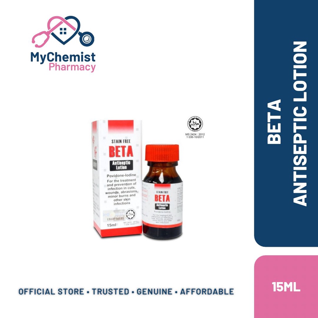 Beta Antiseptic Lotion 15ml (Iodine) / Povidone Iodine 30ml | Shopee ...