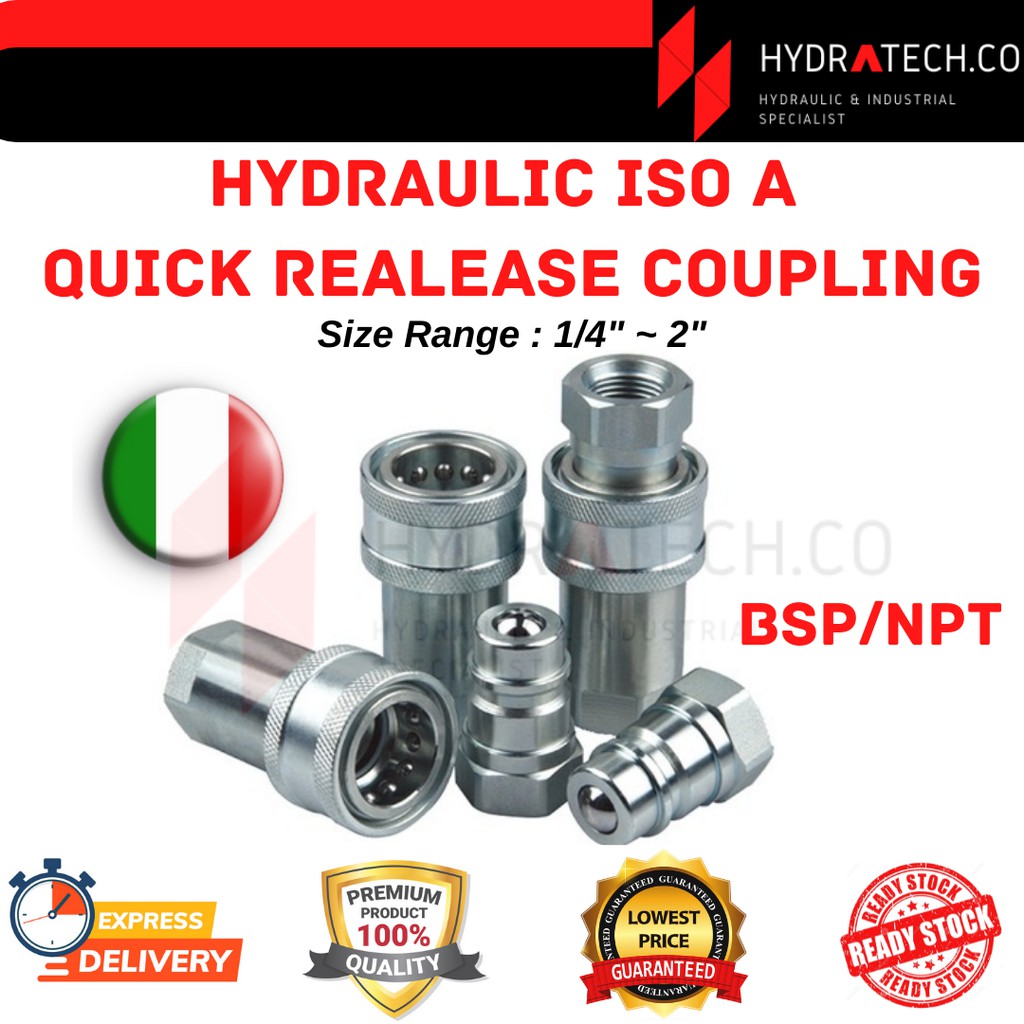 [QRC] Italy Hydraulic ISO A Series QRC Quick Release Coupling Male ...