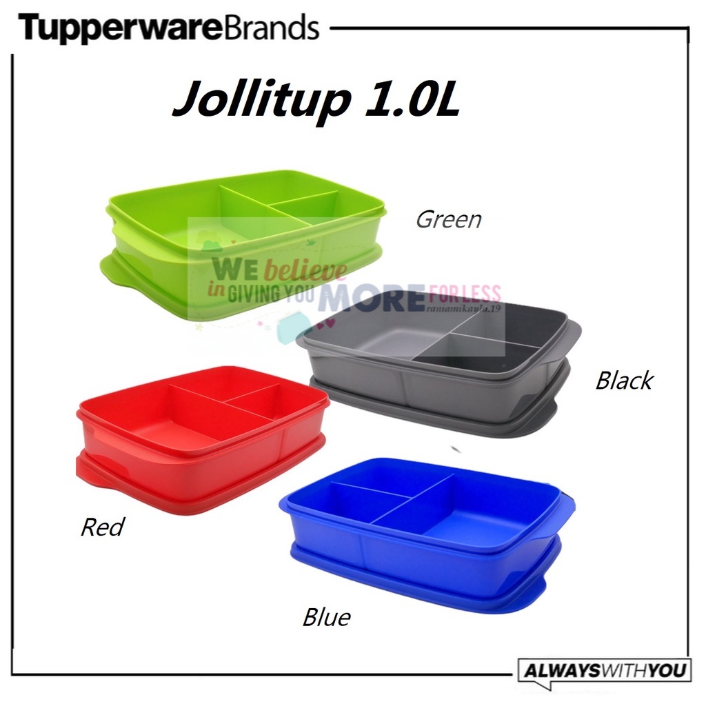 Tupperware Jollitup 1L Bekas Makan Suku Suku Separuh Food Container ...