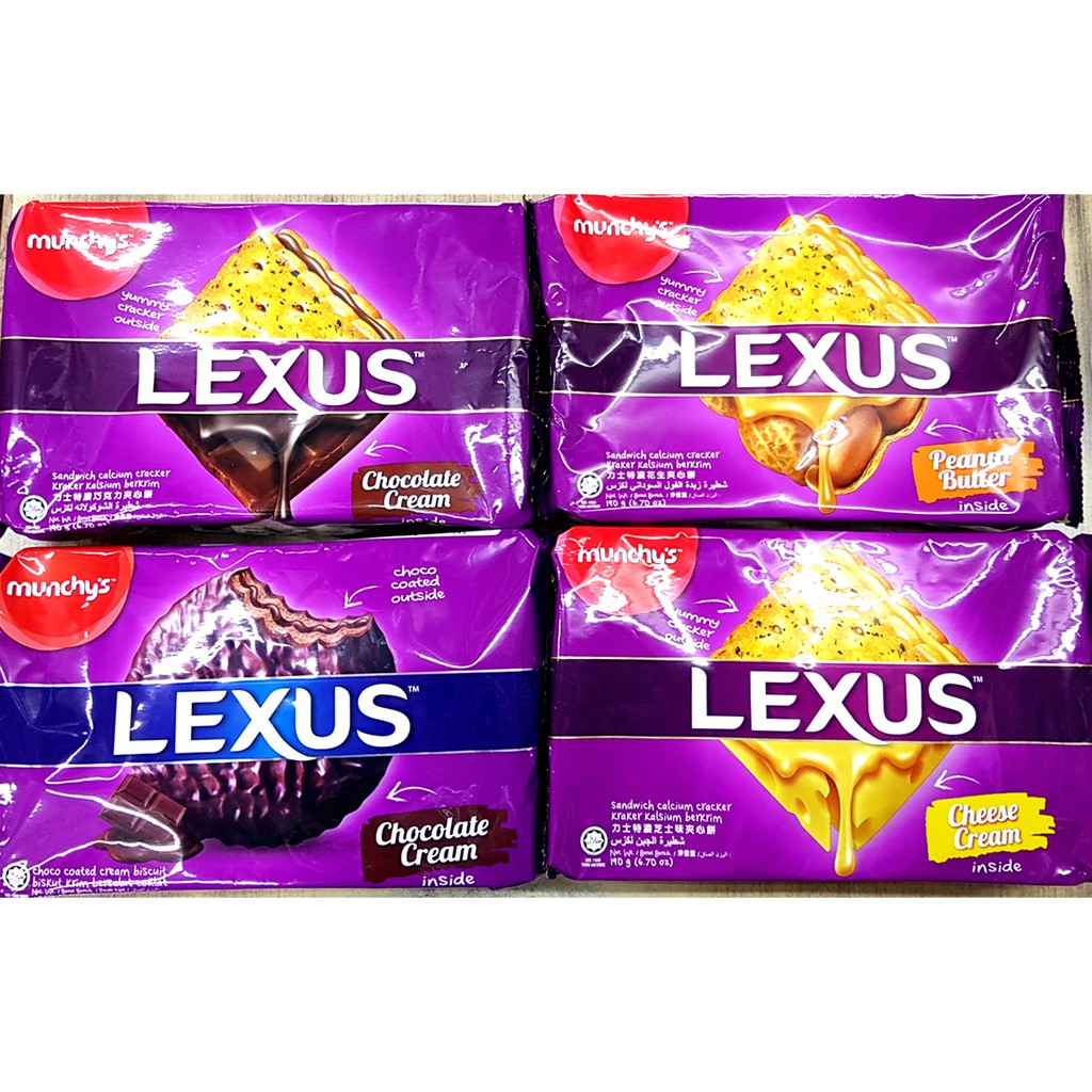 190g /200g Munchy's Lexus Sandwich Calcium Cracker Peanut Butter Choco ...
