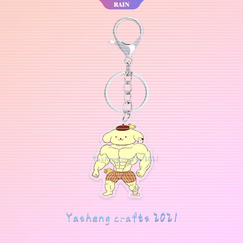 Cartoon Funny Sanrio Muscle Series Keychain Cinnamoroll Kuromi My ...