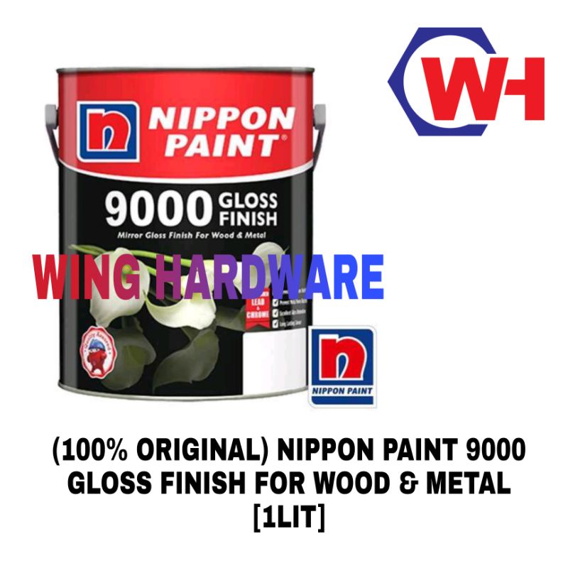 (100% ORIGINAL) NIPPON PAINT 9000 GLOSS FINISH FOR WOOD & METAL [1LIT ...