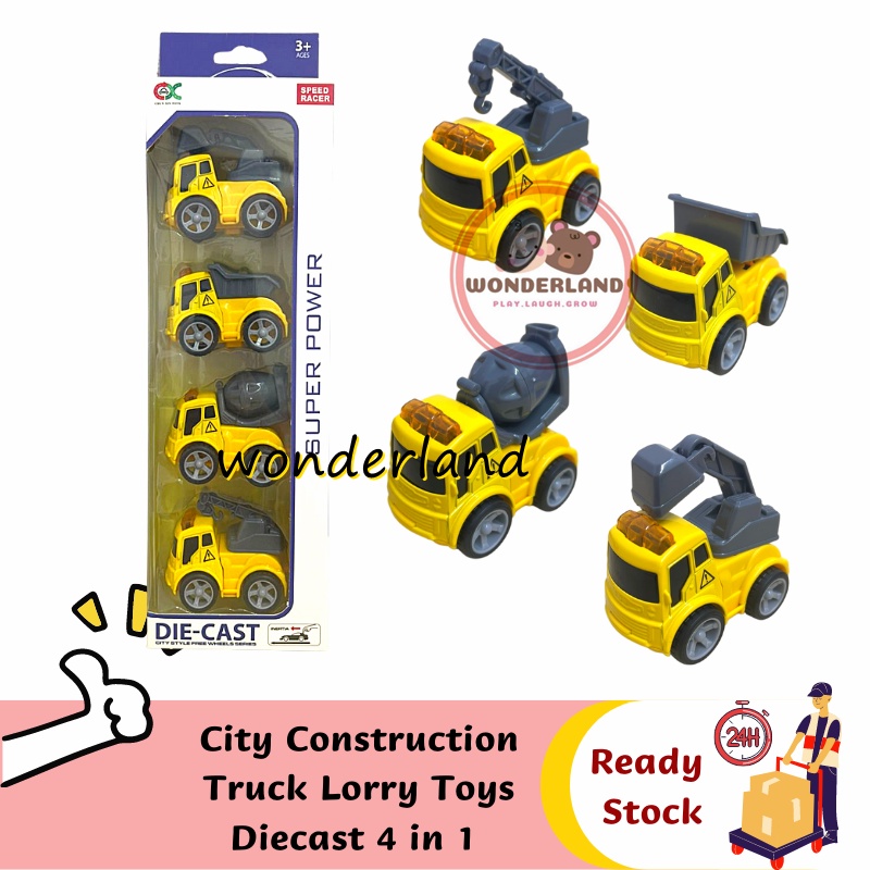 City Construction Truck Lorry Toys for Kids 4 in 1 value pack (ready ...